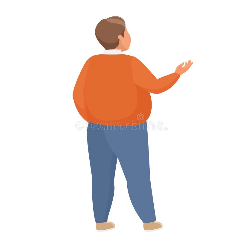 Man Fat Back View Stock Illustrations – 110 Man Fat Back View Stock ...