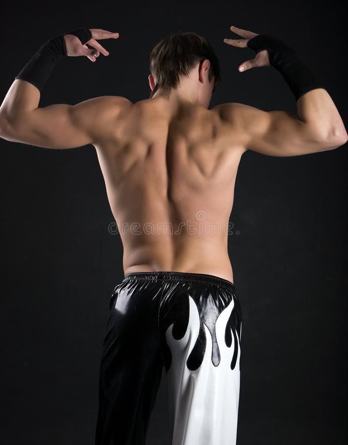 Back View of Standing Young Adult Man Stock Photo - Image of people ...