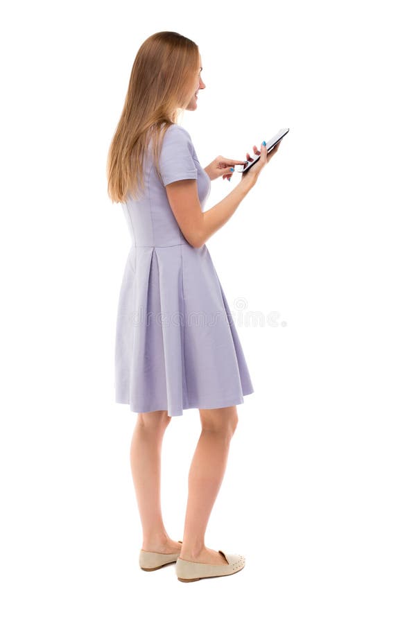 Back View of Going Woman with Shopping Bags Stock Photo - Image of ...