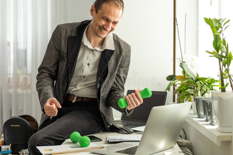 Back View of Stock Trader with Raised Hands Looking at Multiple ...