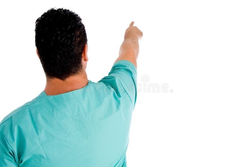 Back View of Surgeon Pointing Stock Photo - Image of indoors, single ...