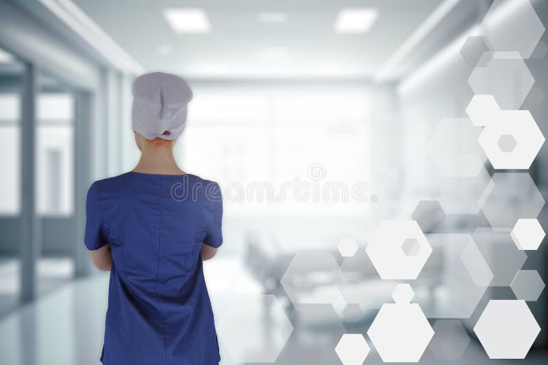 Back View of Surgical Doctor Standing in Patient Room Stock ...