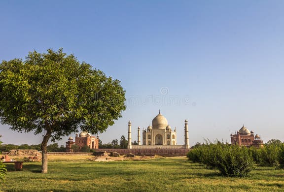 Back View of Taj Mahal in India Stock Image - Image of full, landmark ...