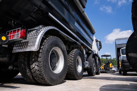 Back view of tipper truck stock image. Image of site - 318117131
