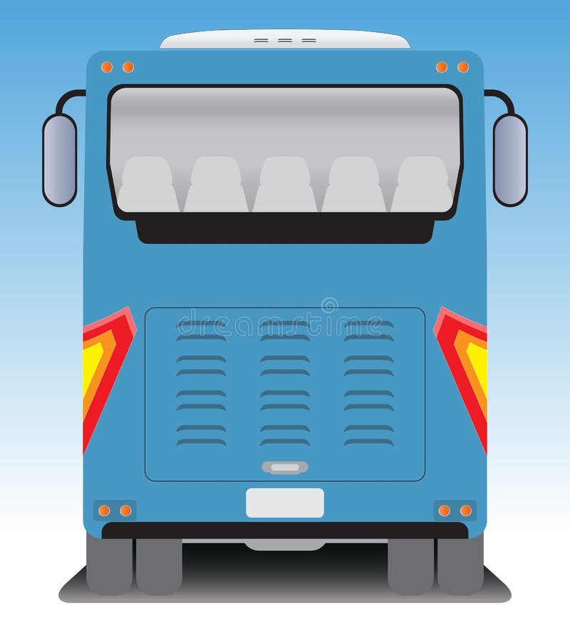 Back view of Tourist bus stock illustration. Illustration of public ...