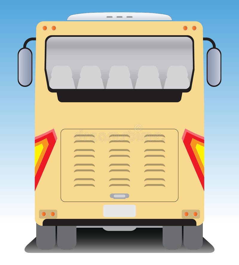 Back view of Tourist bus stock vector. Illustration of transportation ...