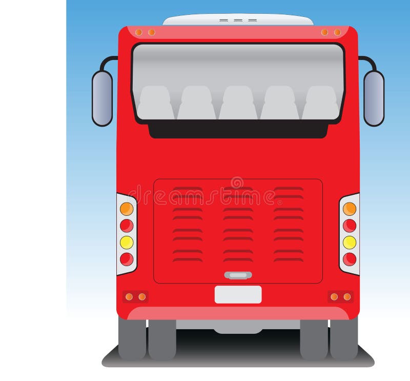 Back view of Tourist bus stock illustration. Illustration of tour ...