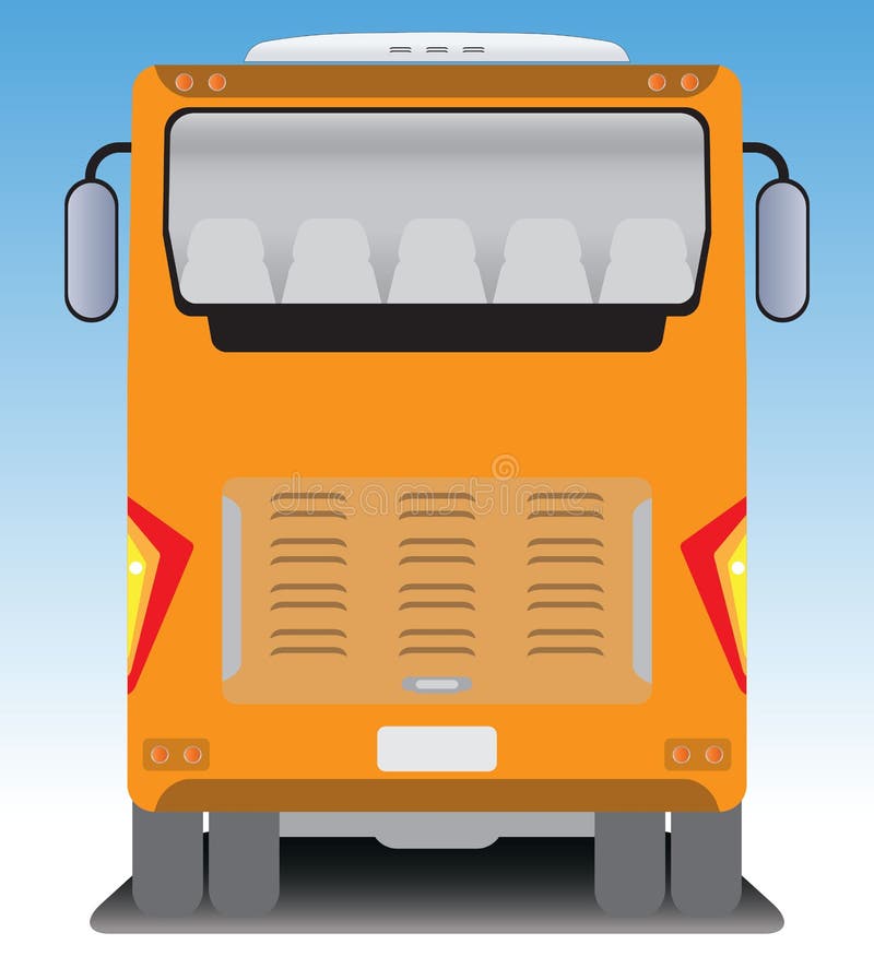 Back view of Tourist bus stock illustration. Illustration of tour ...