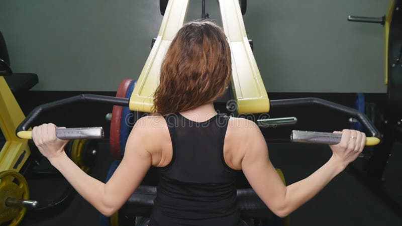 A Back View of a Trained Girl Doing Exercises Stock Video - Video of ...