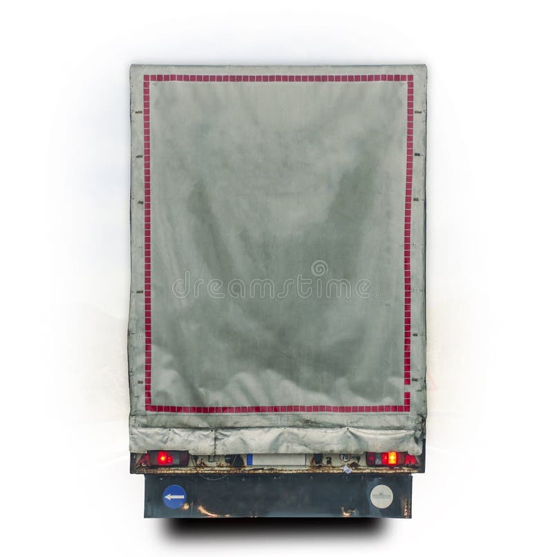 Back View of Truck Cargo Transport Container on the High Way Road Stock ...