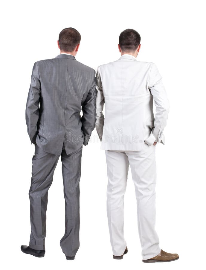 Back View of Two Business Men. Rear View Stock Image - Image of ...
