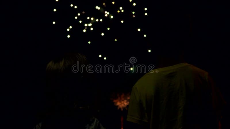 Back View of Two Children Looking at Sky and Admiring the Beautiful ...