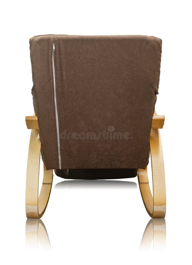 Back View of Upholstered Rocking Chair Isolated on White Stock Image ...