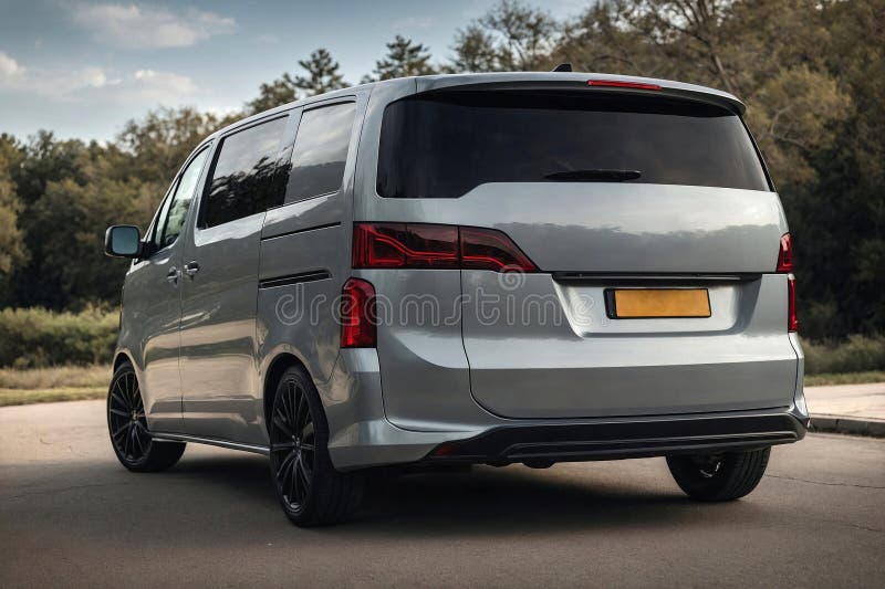 Back view of the VAN stock illustration. Illustration of unloading ...