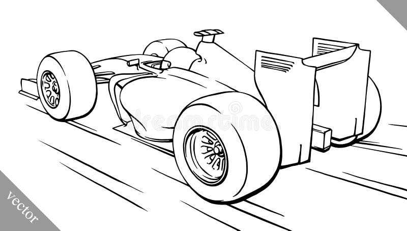 Race Car Back View Line Art Stock Illustrations – 58 Race Car Back View ...