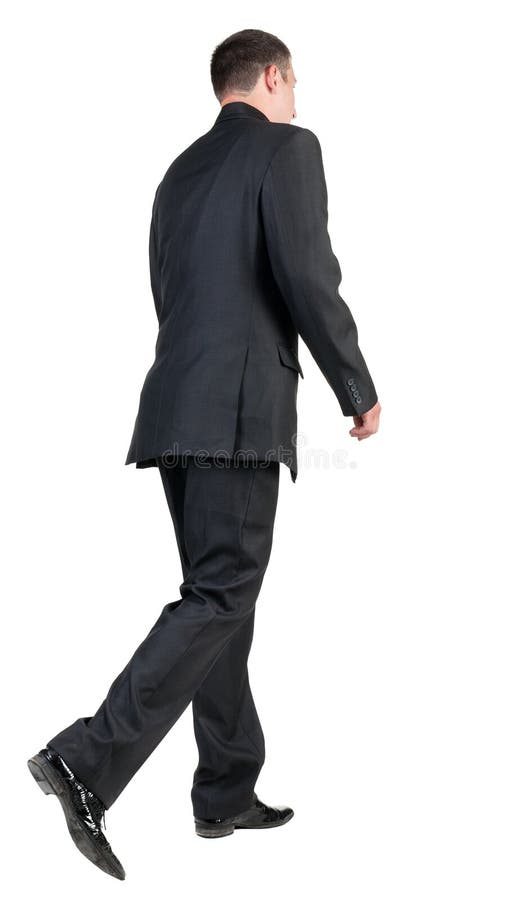 Back View of Walking Business Man. Stock Image - Image of watching ...