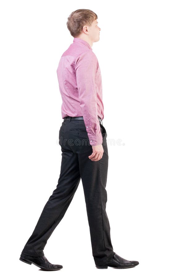 Back View of Walking Business Man Stock Image - Image of rear, isolated ...