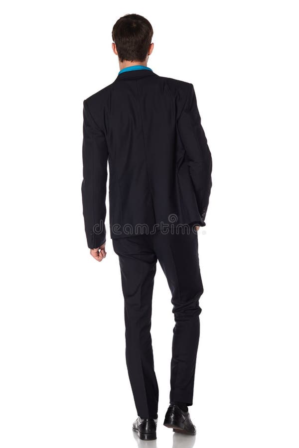 Back View of a Walking Business Man Stock Image - Image of suit ...