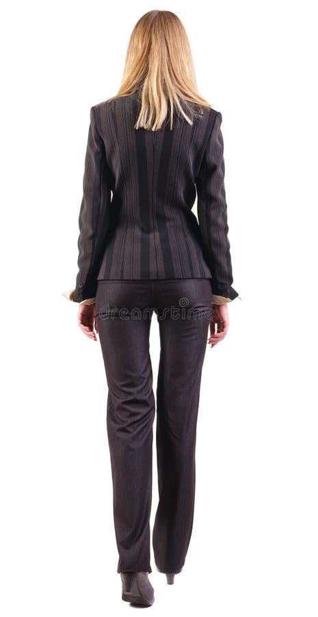 Back View of Walking Business Woman. Stock Image - Image of people ...