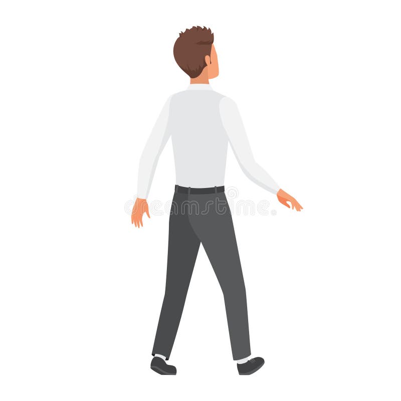 Back View of Walking Office Man Worker Stock Illustration ...