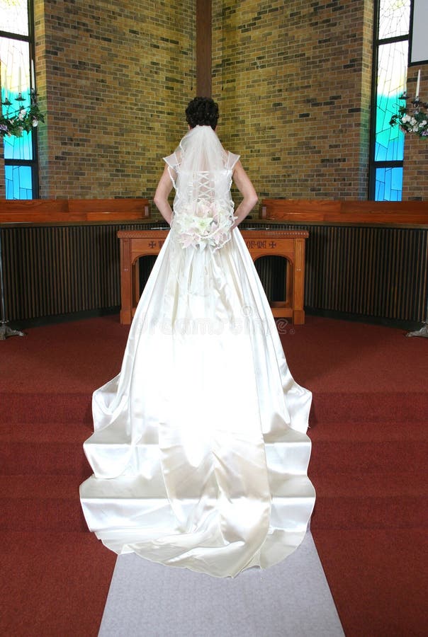 Back View of Wedding Dress. Stock Photo - Image of bridal, happy: 2459746