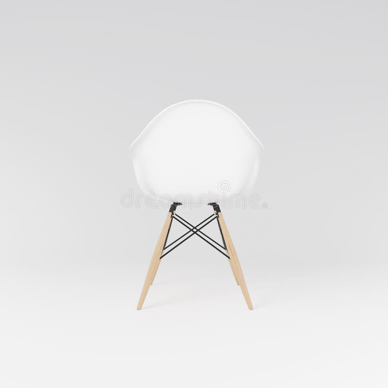Back View of the White Dinning Chair Stock Illustration - Illustration ...