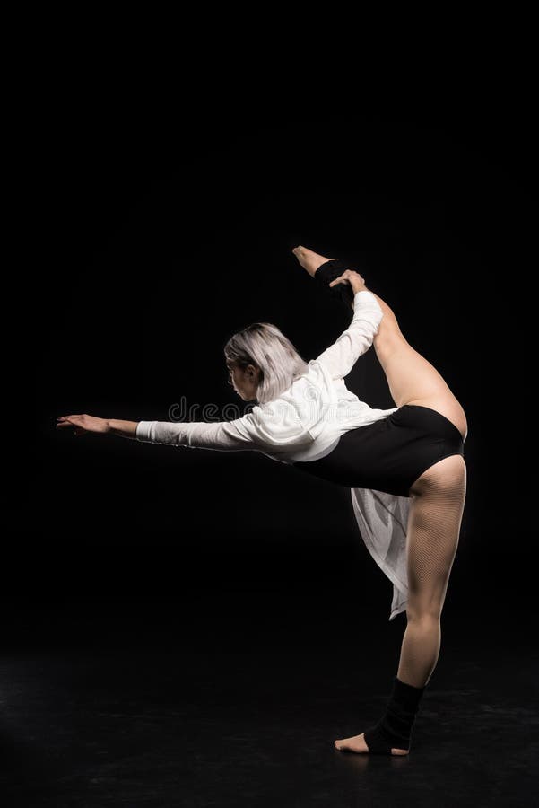 Back View of Woman in Bodysuit Dancing Stock Photo - Image of movement ...