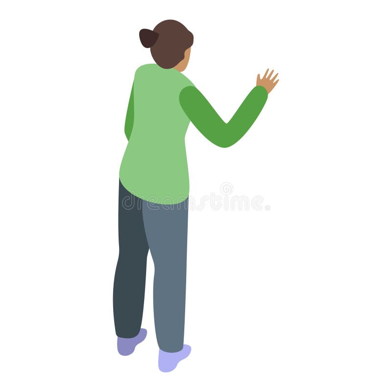 Back View of a Woman Gesturing with Her Hand Stock Vector ...