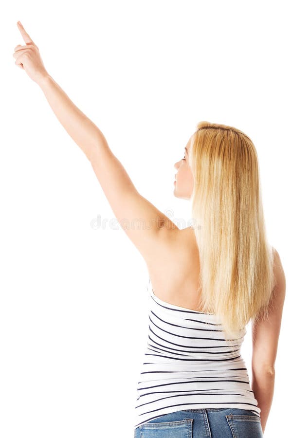 175 Woman Pointing Full Body View Back Stock Photos - Free & Royalty ...
