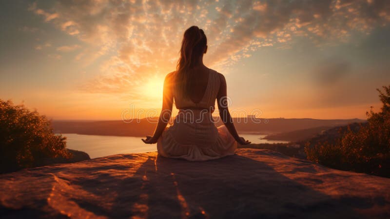 Woman Meditation Back View Stock Illustrations – 314 Woman Meditation ...