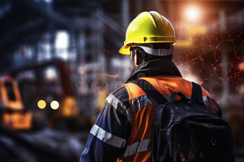 Back View Worker, Yellow Hat Warehouse, Industry Worker, Engineer ...