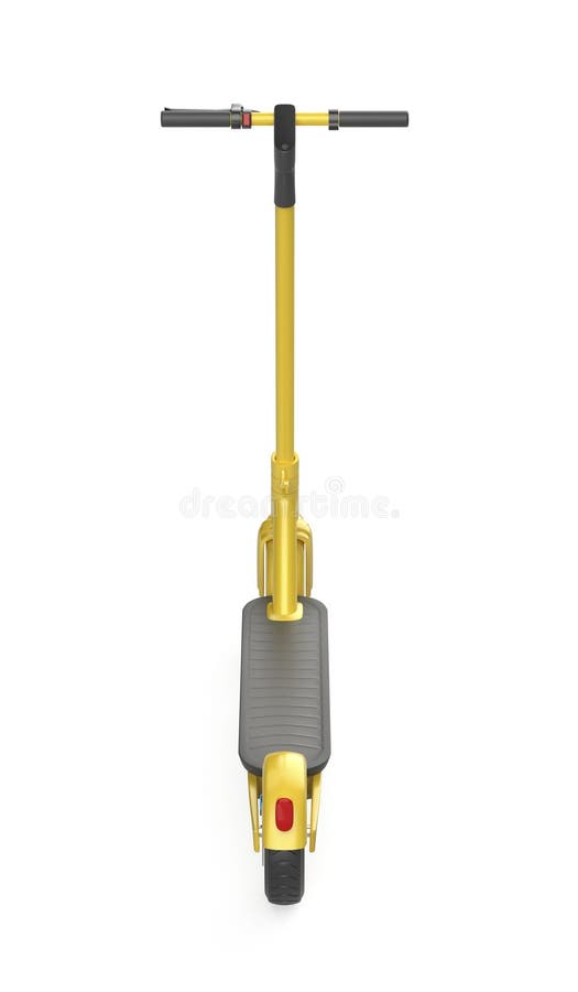 Back View of Yellow Electric Scooter Stock Image - Illustration of push ...