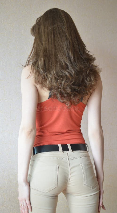 Back view stock image. Image of brunette, rearview, person - 32396881