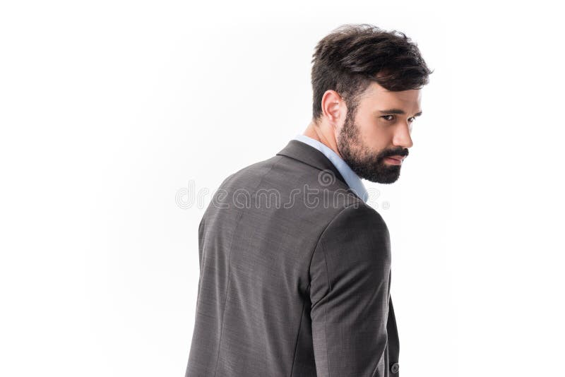 Back View of Young Businessman in Formal Wear Stock Photo - Image of ...