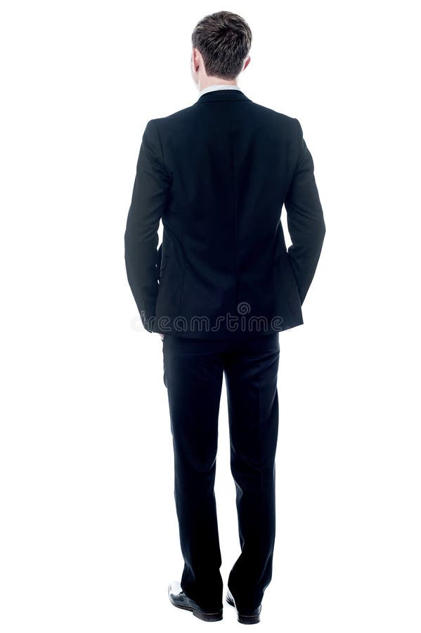 Back View of a Young Businessman Standing Stock Photo - Image of ...