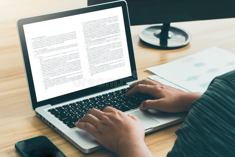 Back View of Young Student Watching Lesson Online and Studying from ...