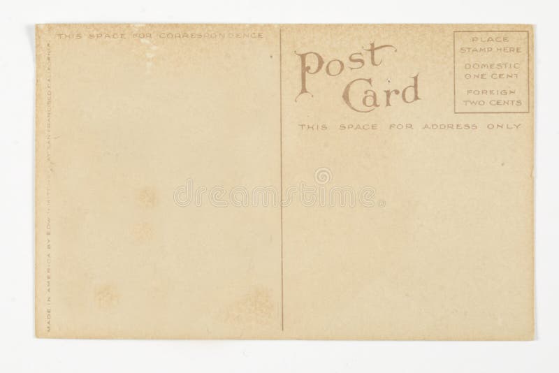 Back of vintage postcard stock image. Image of vintage - 8528877