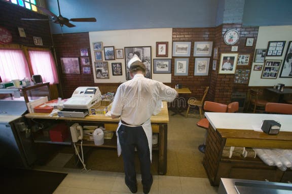 Back of Waiter at Cash Register Editorial Image - Image of coca, dining ...