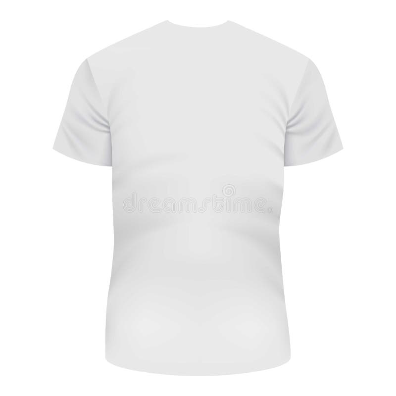 Back of White Tshirt Mockup, Realistic Style Stock Vector ...