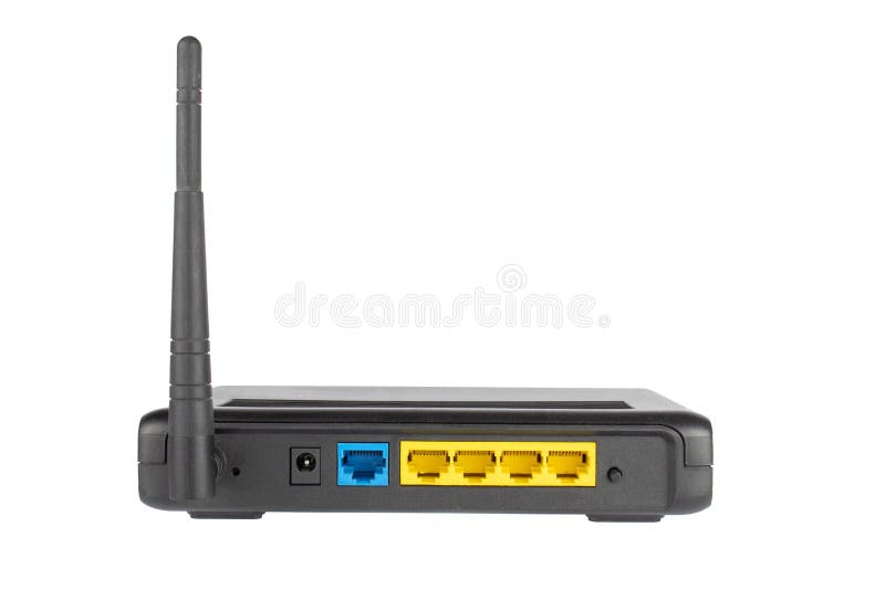 The Back of the WI-FI Router, Antenna and Socket Connectors Stock Image ...