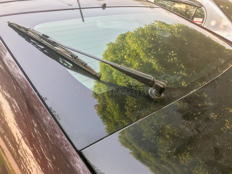 Rear Windshield Wiper Blade on Glass Stock Photo - Image of modern ...