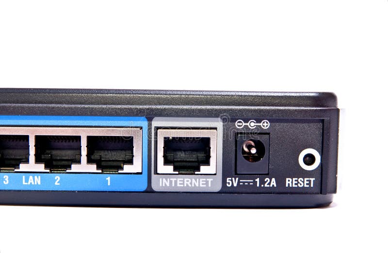 Ethernet Port on the Back of the Router Stock Image - Image of ...