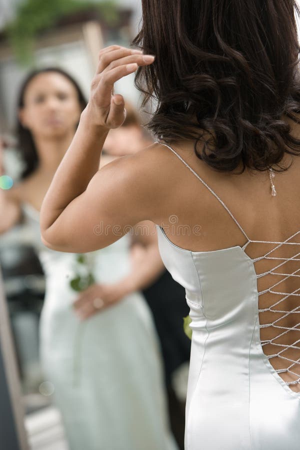 Back of woman in gown stock photo. Image of hairstyle - 2542814