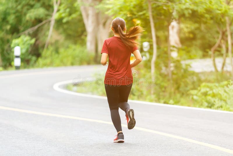 Back of woman runner stock photo. Image of people, training - 163633326