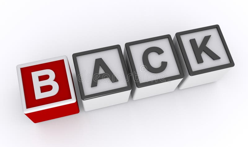 Back word block on white stock image. Image of space - 330165599