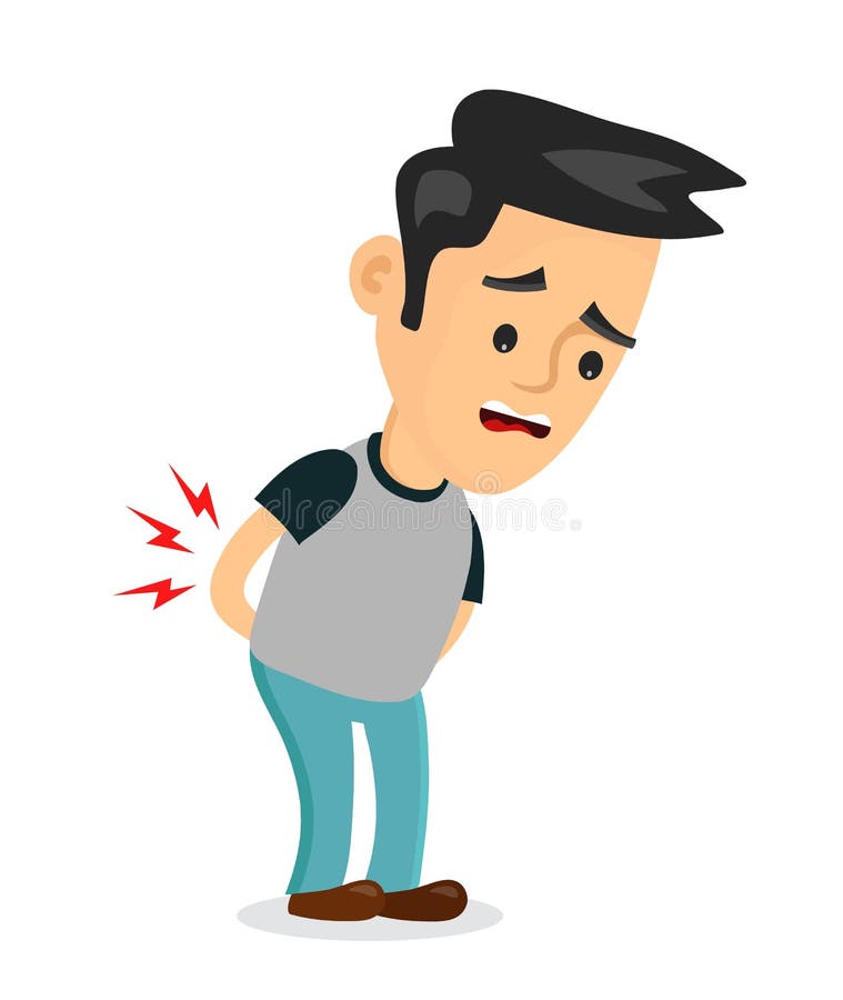 Backache Problems.vector Flat Cartoon Stock Vector - Illustration of ...