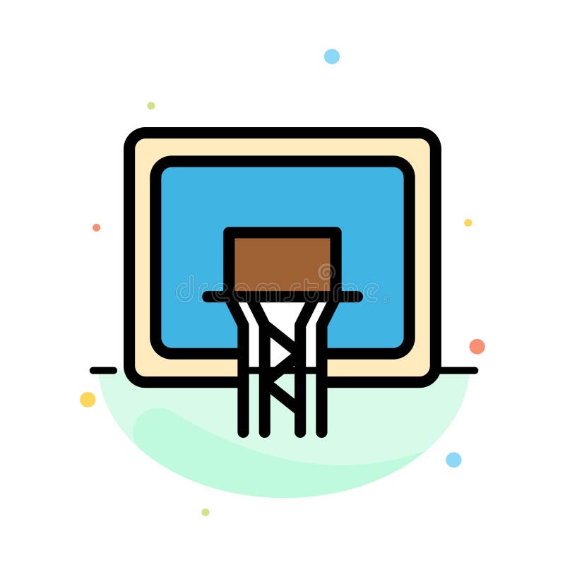 Backboard, Basket, Basketball, Board Abstract Flat Color Icon Template ...