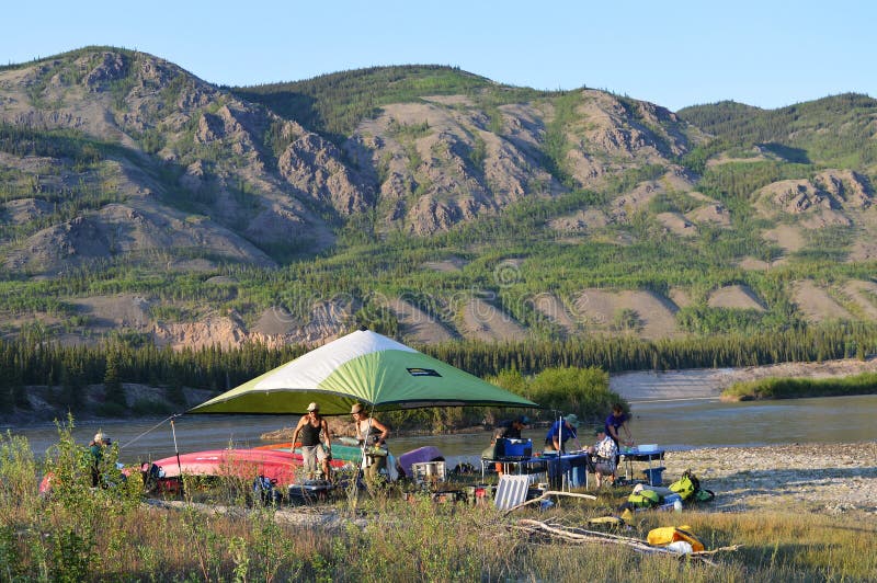Yukon: Backcountry Kitchen editorial photo. Image of canoe - 60618121