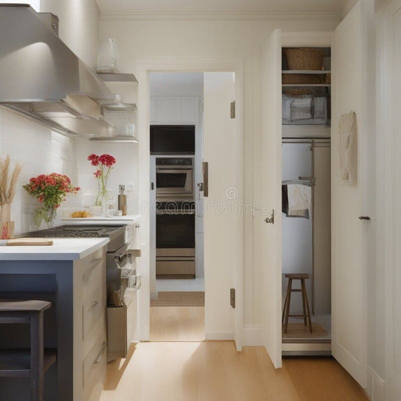 Backdoor Entry into Kitchen Small Spaces Stock Photo - Image of ...