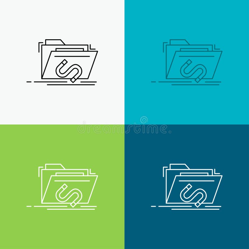 Backdoor, Exploit, File, Internet, Software Icon Over Various Background. Line Style Design ...